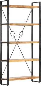 Knihovna s 5 policemi 90x30x180 cm masivní mangovníkové dřevo 286581