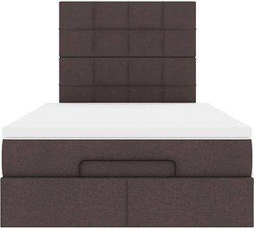 Osmanský rám postele s matrací tmavě hnědá 120x190cm textil 3313143