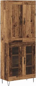 Vysoký bufet Staré dřevo 69,5 x 34 x 180 cm Kompozitní dřevo 3403168