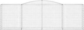 Klenuté gabionové koše 6 ks 400x50x120/140cm pozinkované železo 3147013