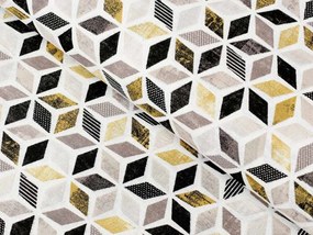 Biante Dekorační čtvercový ubrus Leona LN-065 Zlato-černá mozaika 40x40 cm