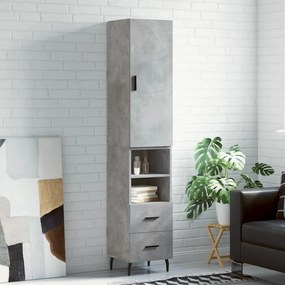 Skříň highboard betonově šedá 34,5x34x180 cm kompozitní dřevo