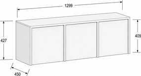 Nástavba pro skříně FRAME, 3x dveře, 1299 x 450 x 427 mm, RFID zámek, šedá
