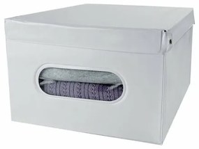 Compactor Skládací úložná krabice s víkem SMART, 50 x 42 x 28 cm, bílá