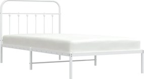 vidaXL Kovový rám postele s čelem 100 x 200 cm [352622] Barva: Bílá