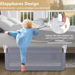 Costway Zábrana na postel pro batolata 100 cm skládací zábrana na dětskou