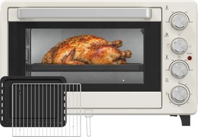HOMCOM stolní elektrická trouba 32 L 1600 W se 3 režimy ohřevu, časovač, nastavitelná teplota 52,2x38,1x33,5 cm krémová