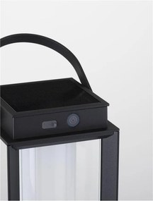 NV 9002862 Venkovní stolní lampa VERHAAL černý hliník a čiré sklo LED 2W 3000K 3,7V 360st. IP54 solární / USB kabel / vypínač na těle - NOVA LUCE