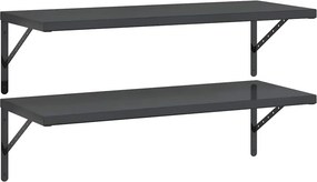 Nástěnné police 2 ks 100 x 40 cm stříbrné nerezová ocel 3214511