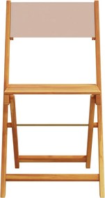 3dílný bistro set taupe textil a masivní dřevo 3281750