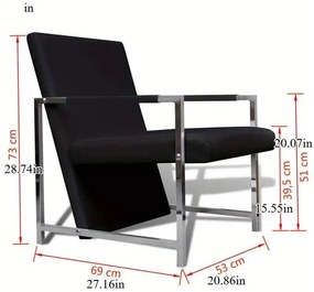 Křeslo relaxační, chrom, ekokůže, černá, NoBi ZIRKON