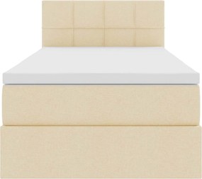 Postel s úložným prostorem a matrací Krémová 100 x 200 cm Samet 3370492