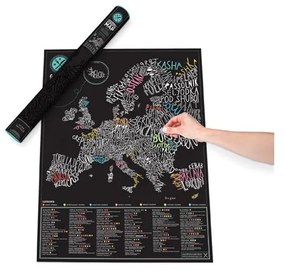 Gurmánská stírací mapa Evropy Luckies of London