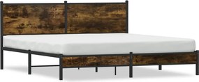 Kovový rám postele bez matrace kouřový dub 183 x 213 cm 3301378