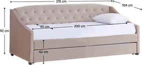 Rozkládací postel,  hnědošedá Taupe, ALODA