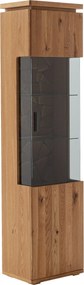 XXXLutz VITRÍNA, dub, barvy dubu, 50/204/37 cm Linea Natura - Kredence a vitríny - 001700023014