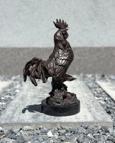 Bronzová socha Kohout – zvířecí figurína