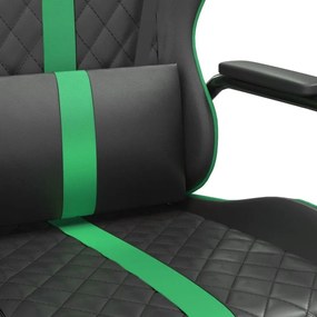Petromila Masážní herní židle zelená a černá umělá kůže