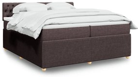 Box spring postel s matrací tmavě hnědá 200x200 cm textil