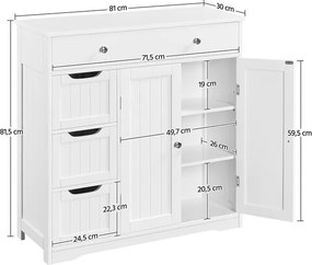 Koupelnová skříňka Yaheetech – bílá (256132372027)