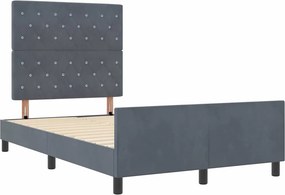 Postel s boxspringem s čelo Tmavě šedá 120 x 200 cm samet 3344862