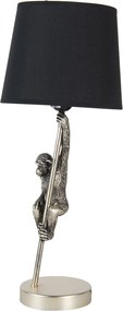 Stříbrno černá stolní lampa s opicí - Ø 20*49 cm E27
