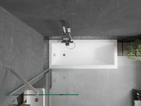 Mexen Next, 1-křídlová vanová zástěna 60 x 150 cm, 6mm čiré sklo, ocelová, 895-060-000-00-00-97