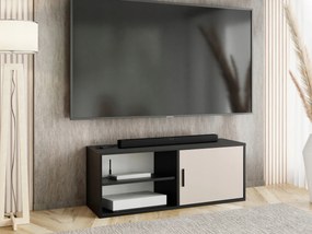 TV skříňka ROJO 2 černý + kašmír otevřená TV skříňka s policí