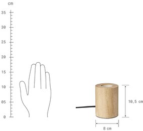 Butlers STILO Stolní lampa dřevěná kulatá 11 cm