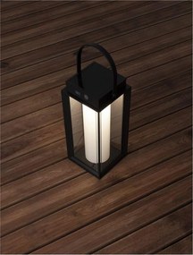 NV 9002862 Venkovní stolní lampa VERHAAL černý hliník a čiré sklo LED 2W 3000K 3,7V 360st. IP54 solární / USB kabel / vypínač na těle - NOVA LUCE