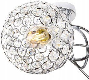 Stropní svítidlo Crystal, 3x stříbrné křišťálové stínítko, ch