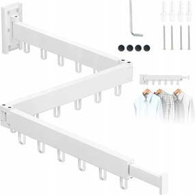 Věšák Na Oblečení Skládací Sušák Na Prádlo 18 Háčků Bílý