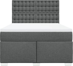 Box spring postel s matrací tmavě šedá 140x200 cm textil 3292826
