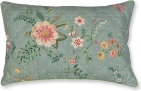 Pip Studio dekorační polštář Quilted Everbloom - zelený (Prošívaný dekorační polštář s květinami)