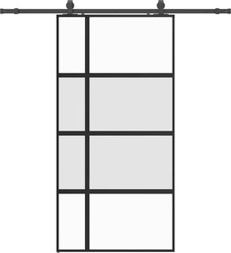 Posuvné dveře se sadou kování černé 102,5x205 cm Tvrzené sklo 3375900