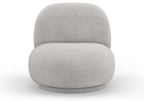 Světle šedé křeslo z textilie bouclé Chuck – Micadoni Home