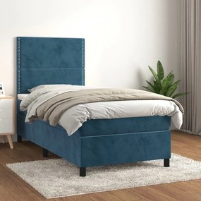 vidaXL Box spring postel s matrací 90x190 cm samet [3142939] Barva: Černá