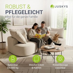 Juskys Pohovka Tirano s podnožkou a polštáři Barva: tmavě šedá, Provedení: pravé, Materiál: samet