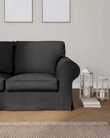 Potah na pohovku IKEA Ektorp 2-místná rozkládací  NOVÝ MODEL 2012 barva černá látka pletený vzor