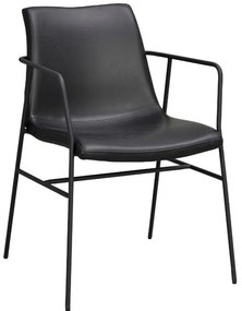 OnaDnes -20% Černá koženková jídelní židle ROWICO HUNTINGTON