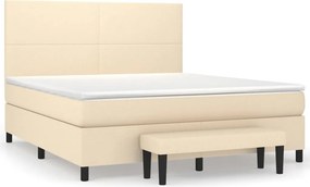Box spring postel s matrací krémová 180x200 cm textil 3136458