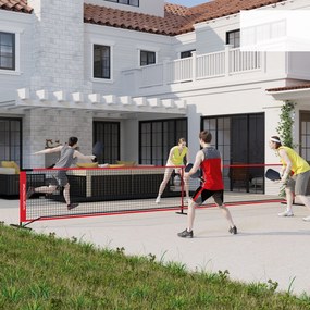 SPORTNOW Přenosná síť na pickleball – Sada 6,7m s nejvyššími standardy, včetně sítě, značkovačů, sběrače míčků a tašky pro venkovní použití