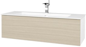 Dřevojas Koupelnová skříň VARIANTE SZZ 120 (umyvadlo Pura) Varianta: N01 Bílá lesk / L04 Béžová vysoký lesk