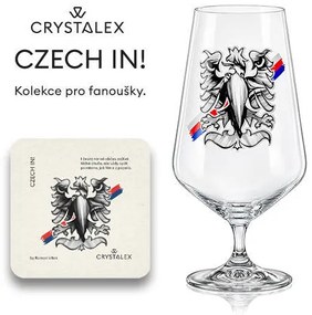 Crystalex - Bohemia Crystal Sklenice na pivo Czech In 540ml - orel, 1 ks