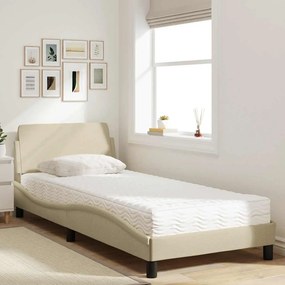 Postel s matrací Dover krémová 90 x 200 cm textil 3208329