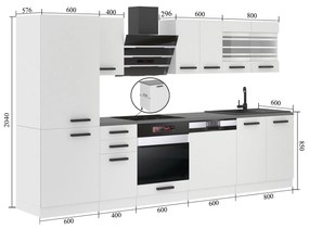 Kuchyňská linka Belini Premium Full Version 300 cm dub wotan s pracovní deskou CINDY