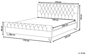 Manželská postel 160 cm ARCHON (s roštem) (šedá). 1007112