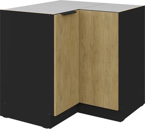 CREMONA cc | dolní skříňka 90x90 DN 2F rohová s policí | 90x90 cm | černá/cremona