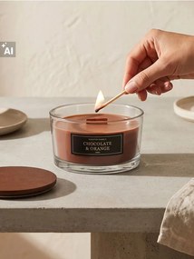 Sinsay - Vonná svíčka s dřevěným knotem Chocolate & Orange - hnědá