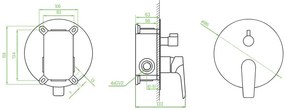 Laveo Alea, podomítková sprchová baterie s přepínačem, chrom-bílá, LAV-BLE_60PD